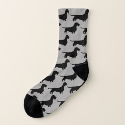 Wirehaired Dachshund Silhouettes | Wiener Dogs Socks | Zazzle