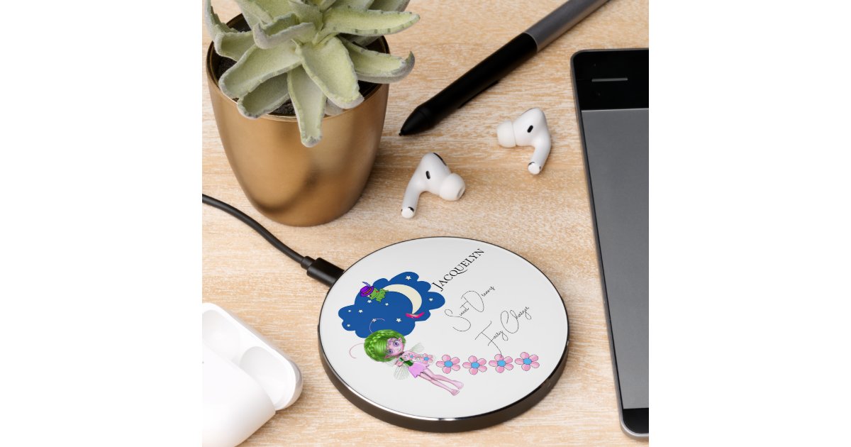Wireless Charger Floral Fairy Frog | Zazzle
