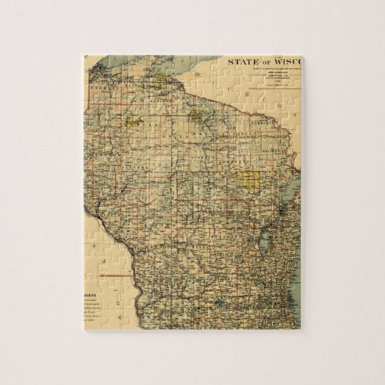 Wisconsin 1896 jigsaw puzzle | Zazzle.com