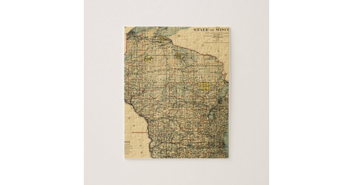 Wisconsin 1896 jigsaw puzzle | Zazzle