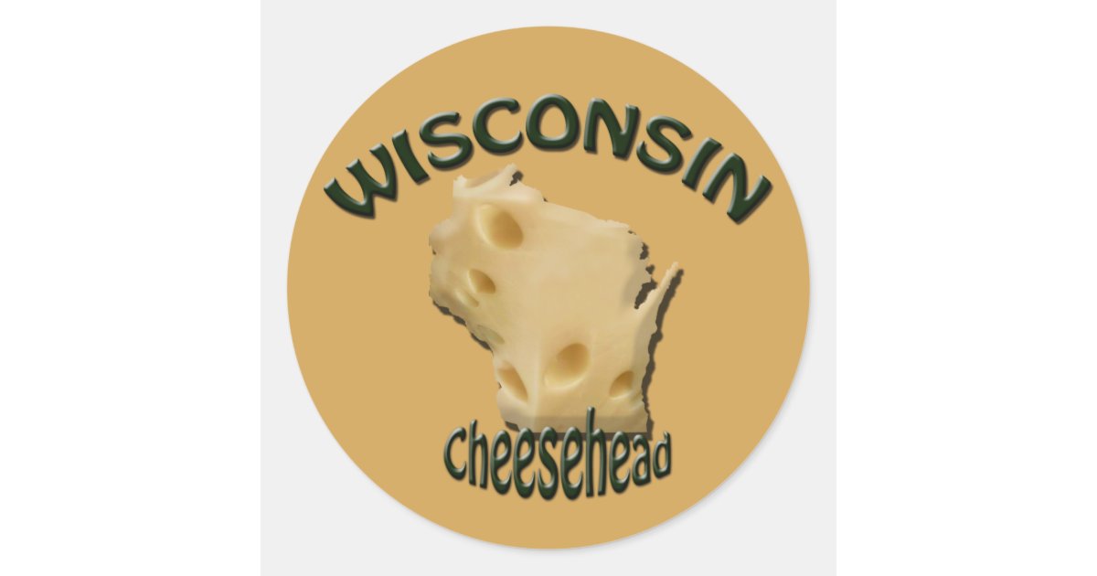 Wisconsin Cheesehead Cheese Sticker | Zazzle