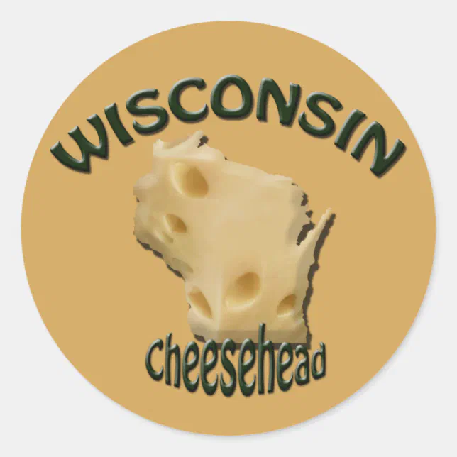 Wisconsin Cheesehead Cheese Sticker | Zazzle