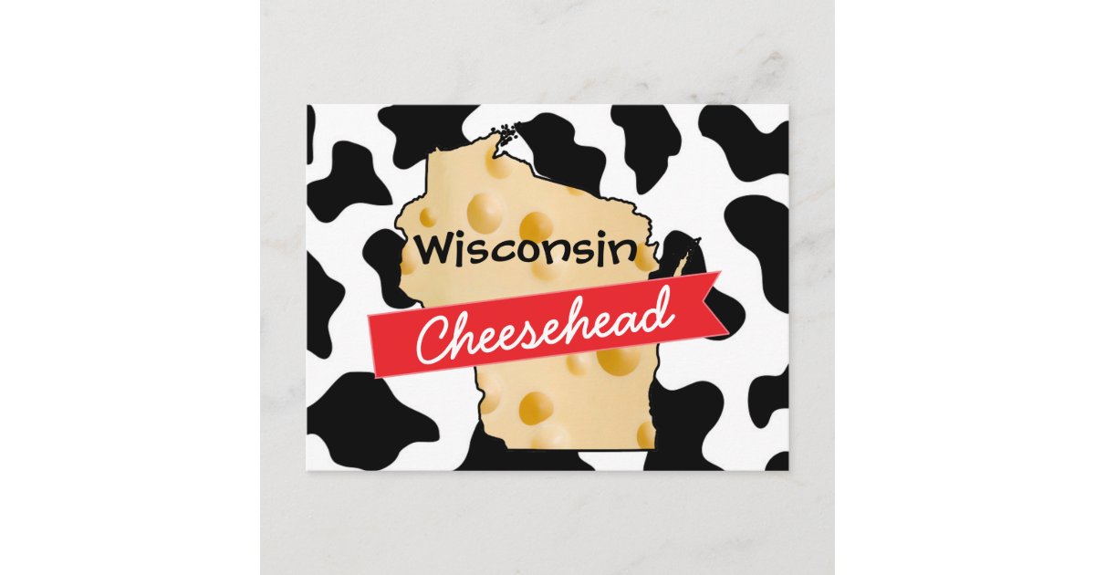 Wisconsin Cheesehead Cow Pattern Postcard | Zazzle