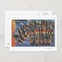 Wisconsin Dells, Wisconsin - Large Letter Scenes Postcard | Zazzle