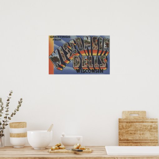 Wisconsin Dells, Wisconsin - Large Letter Scenes Poster | Zazzle