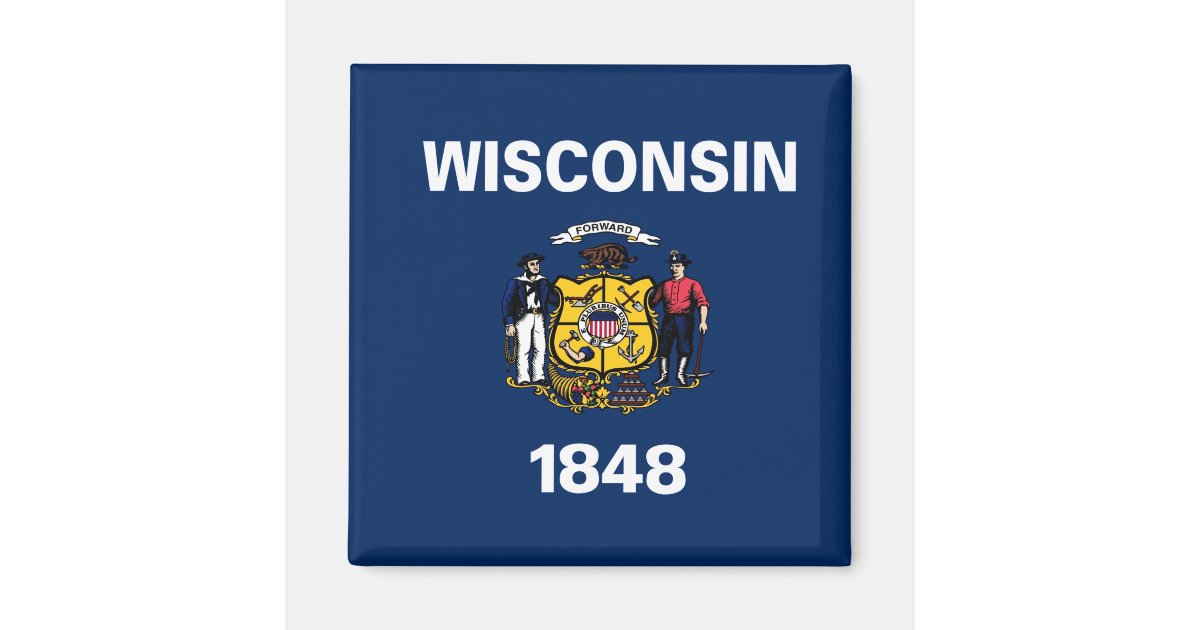 Wisconsin flag magnet | Zazzle