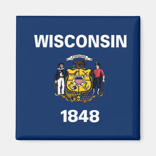 Wisconsin flag magnet | Zazzle