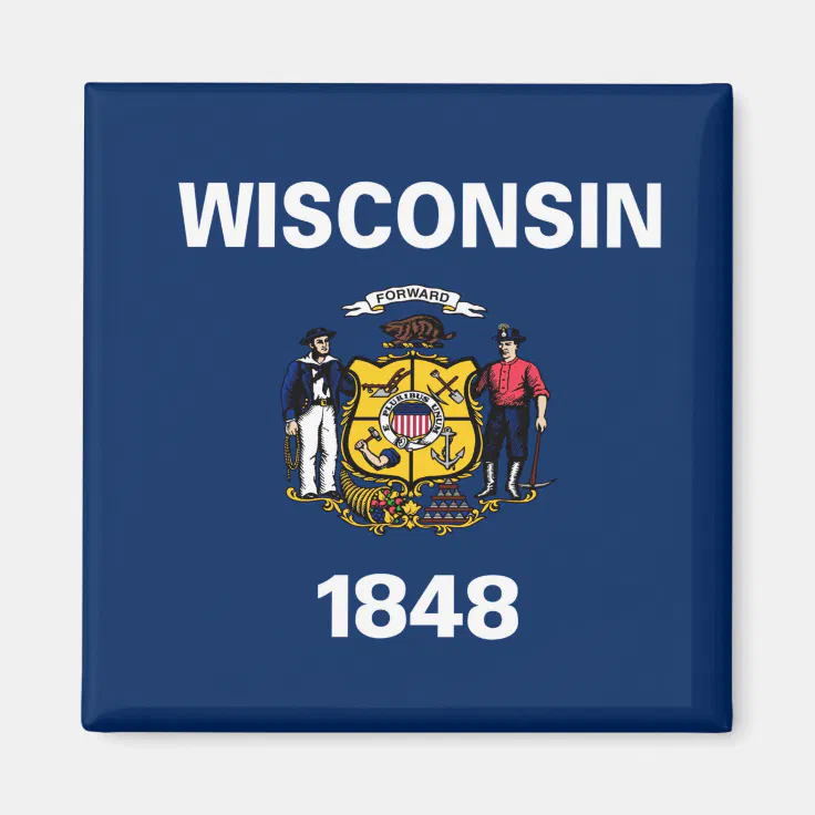 Wisconsin flag magnet | Zazzle