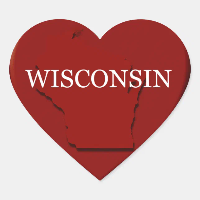 Wisconsin Heart Map Design Sticker | Zazzle
