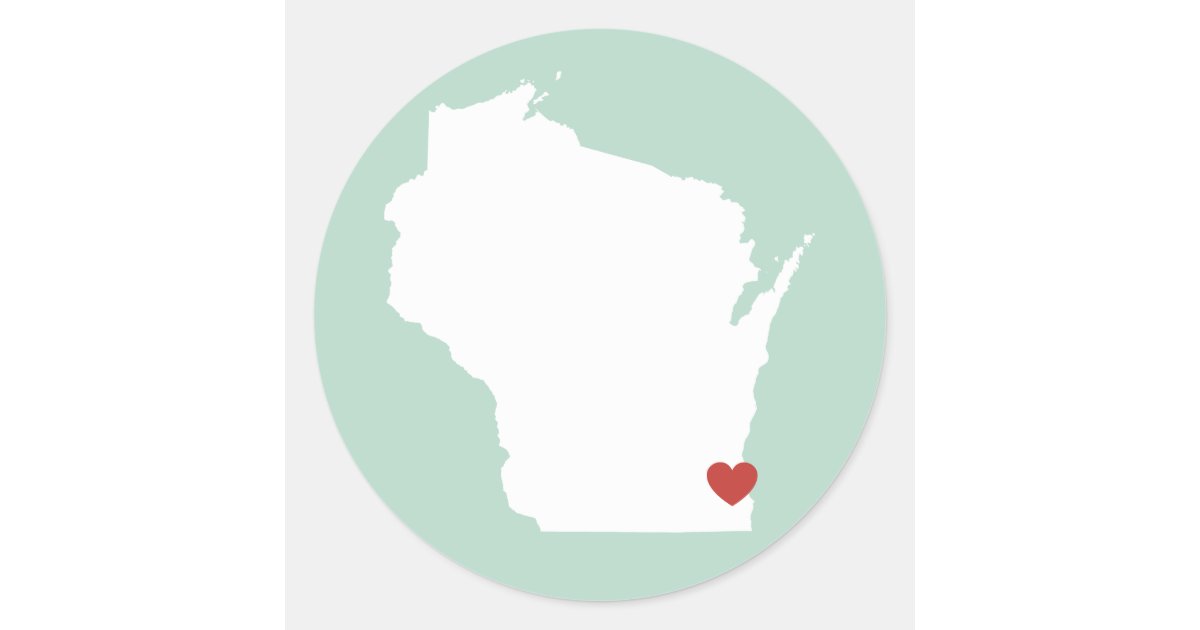 Wisconsin Love - Customizable Sticker | Zazzle
