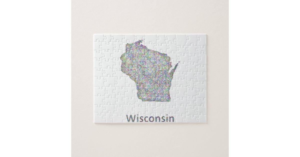 Wisconsin map jigsaw puzzle | Zazzle