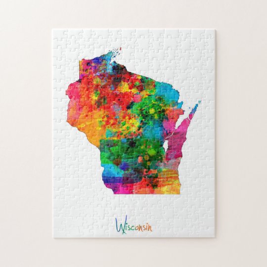 Wisconsin Map Jigsaw Puzzle | Zazzle.com