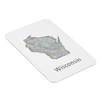 Wisconsin map magnet | Zazzle