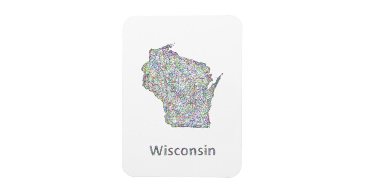 Wisconsin map magnet | Zazzle