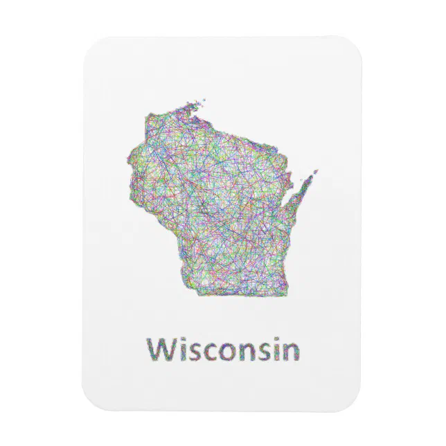 Wisconsin map magnet | Zazzle