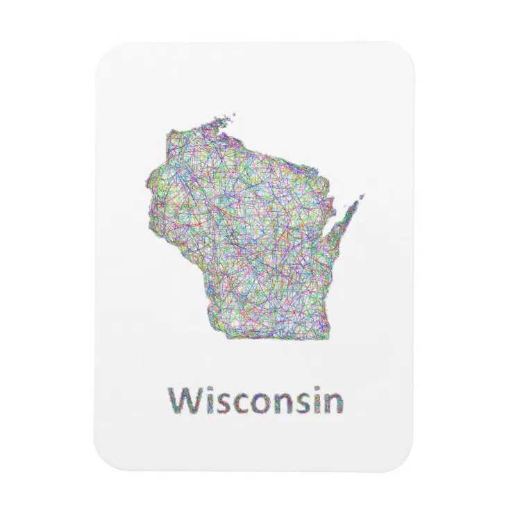 Wisconsin map magnet | Zazzle