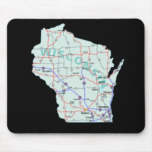 Wisconsin Map Mousepad | Zazzle