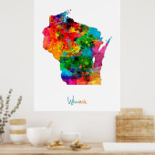 Wisconsin Map Poster | Zazzle