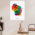 Wisconsin Map Poster | Zazzle