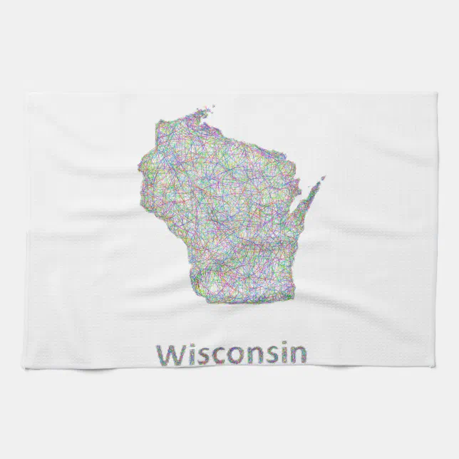 Wisconsin map towel | Zazzle