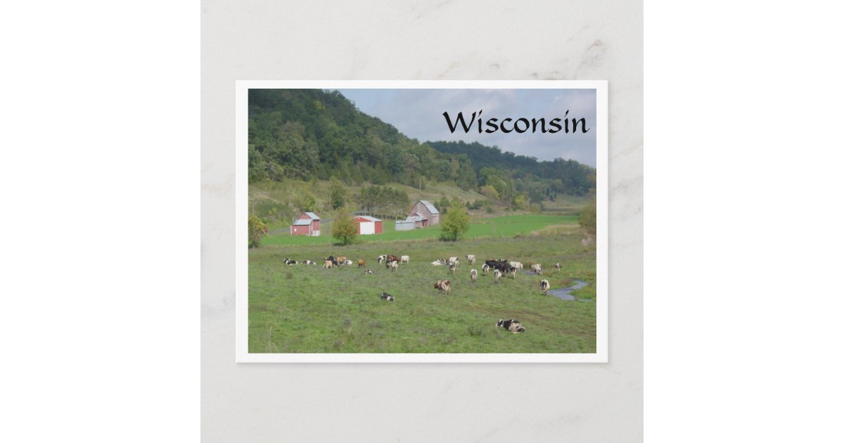Wisconsin Pasture Postcard | Zazzle