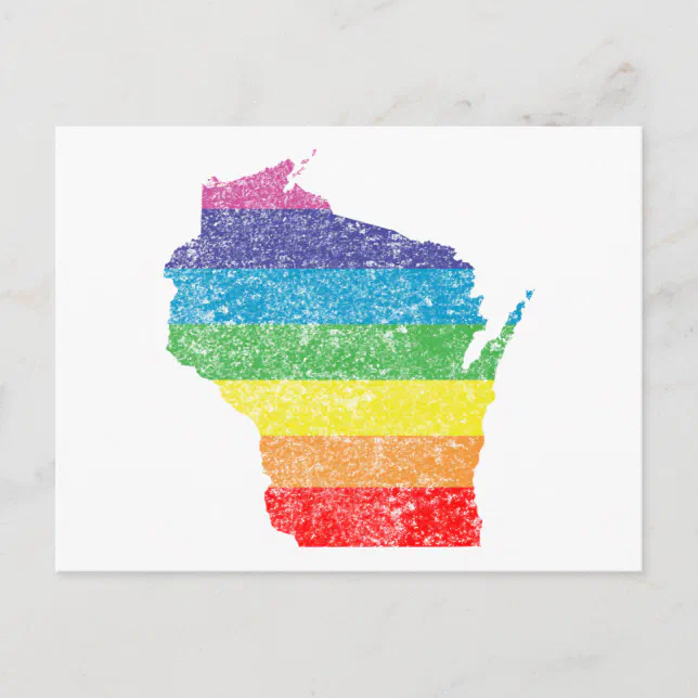 wisconsin rainbow postcard | Zazzle