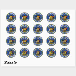 Wisconsin Round Emblem Classic Round Sticker | Zazzle