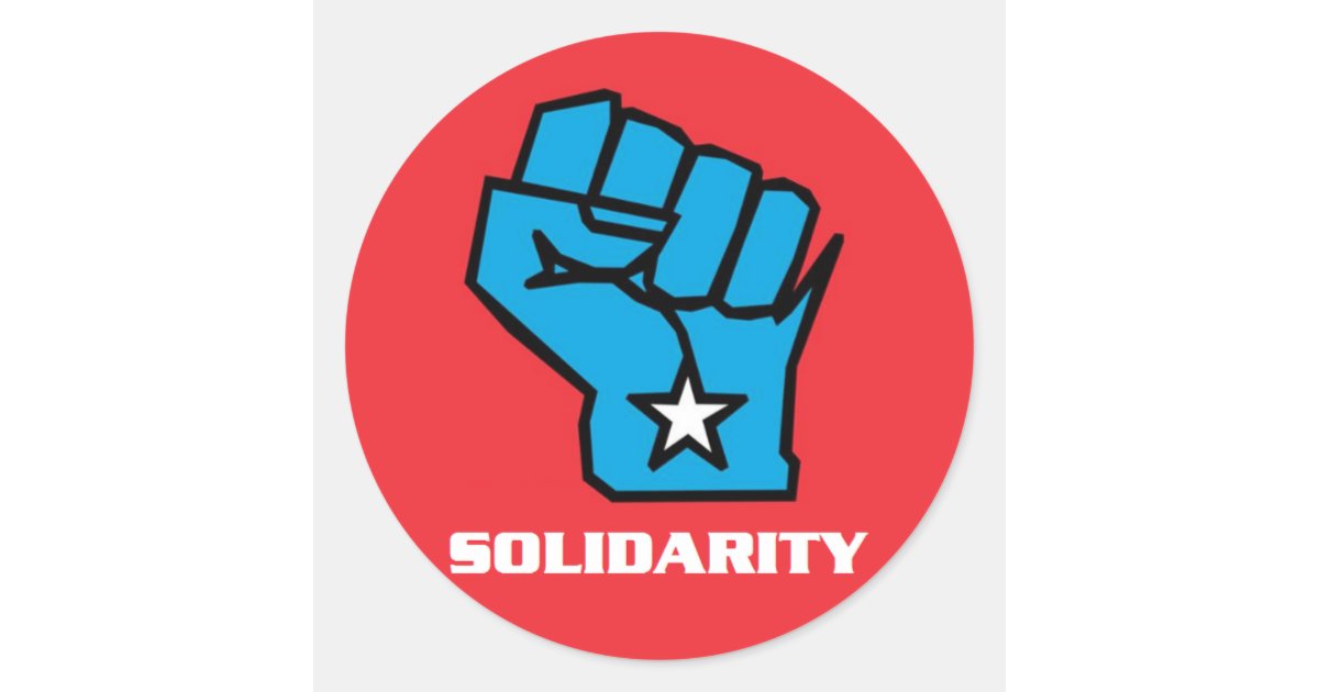 Wisconsin Solidarity Fist Classic Round Sticker | Zazzle