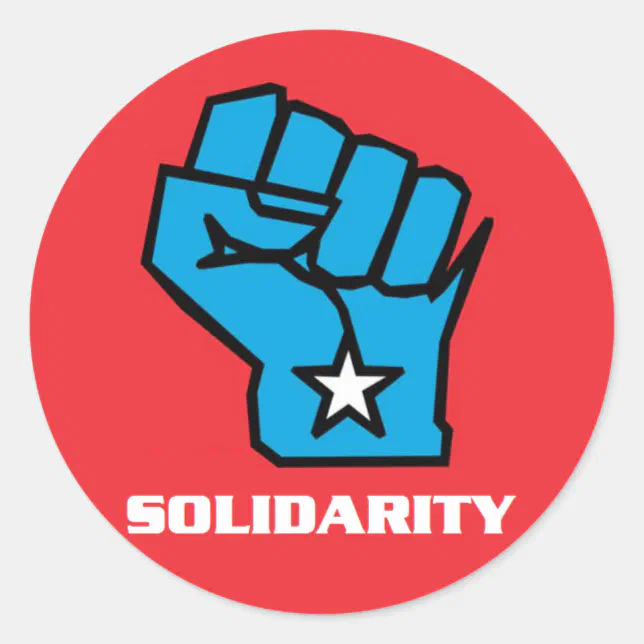 Wisconsin Solidarity Fist Classic Round Sticker | Zazzle