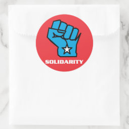 Wisconsin Solidarity Fist Classic Round Sticker | Zazzle
