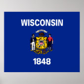 Wisconsin State Flag Design Poster | Zazzle