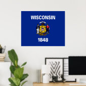 Wisconsin State Flag Design Poster | Zazzle