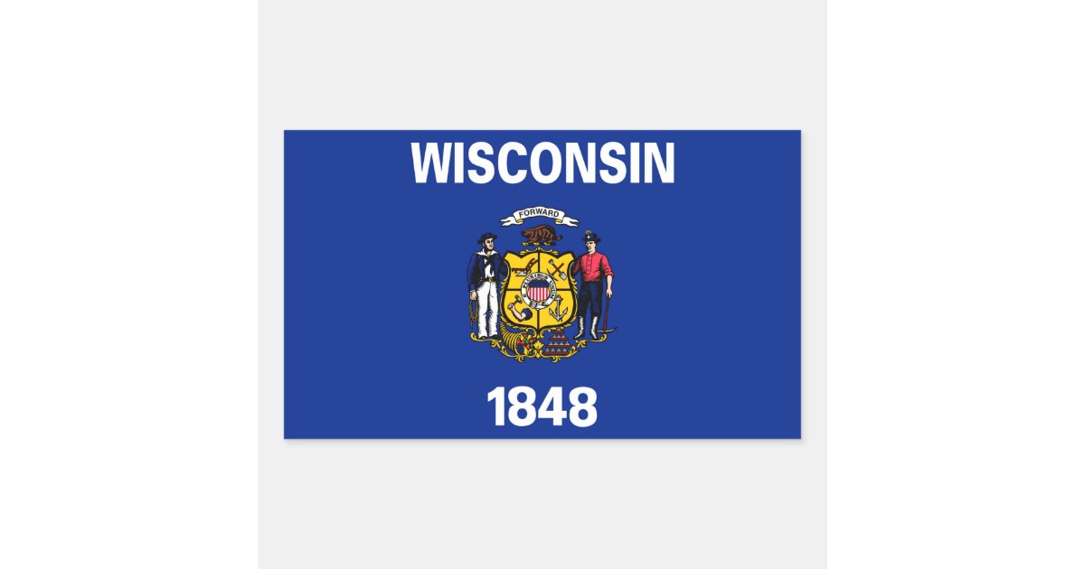 Wisconsin State Flag Design Rectangular Sticker | Zazzle