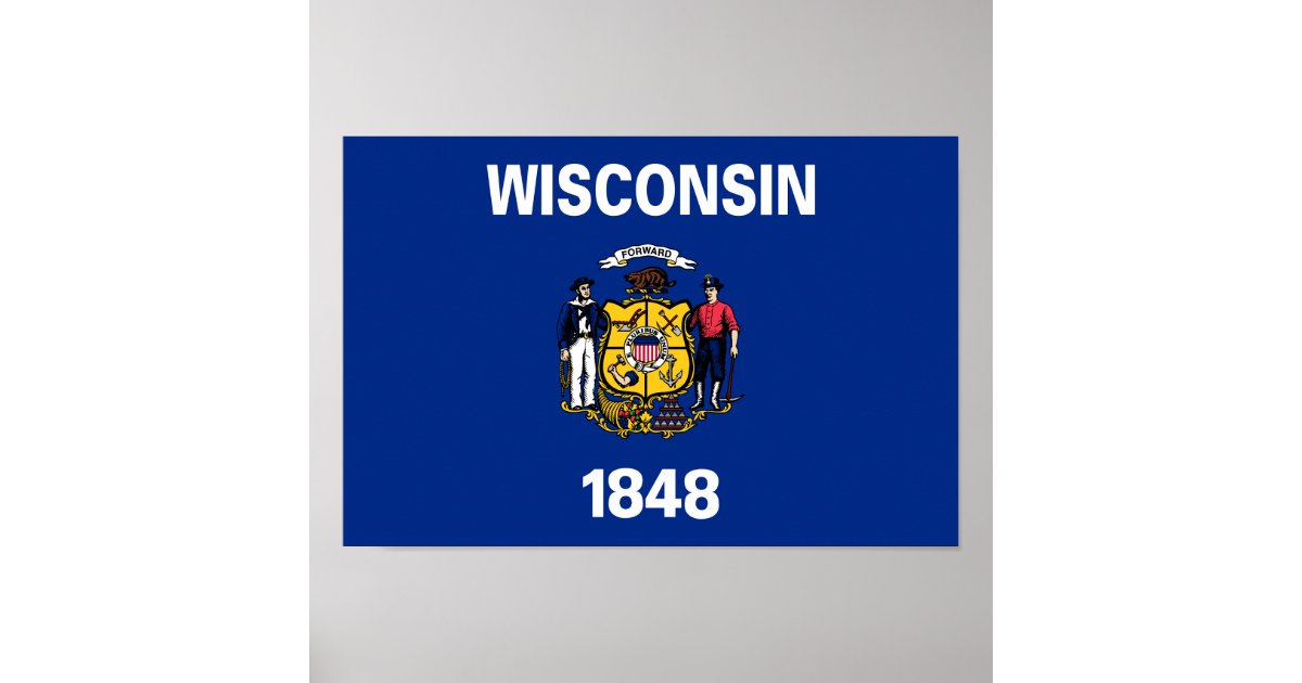 Wisconsin State Flag Poster | Zazzle