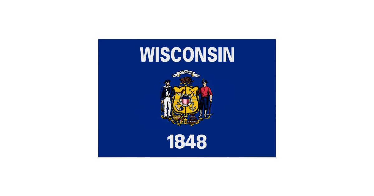Wisconsin State Flag Poster | Zazzle