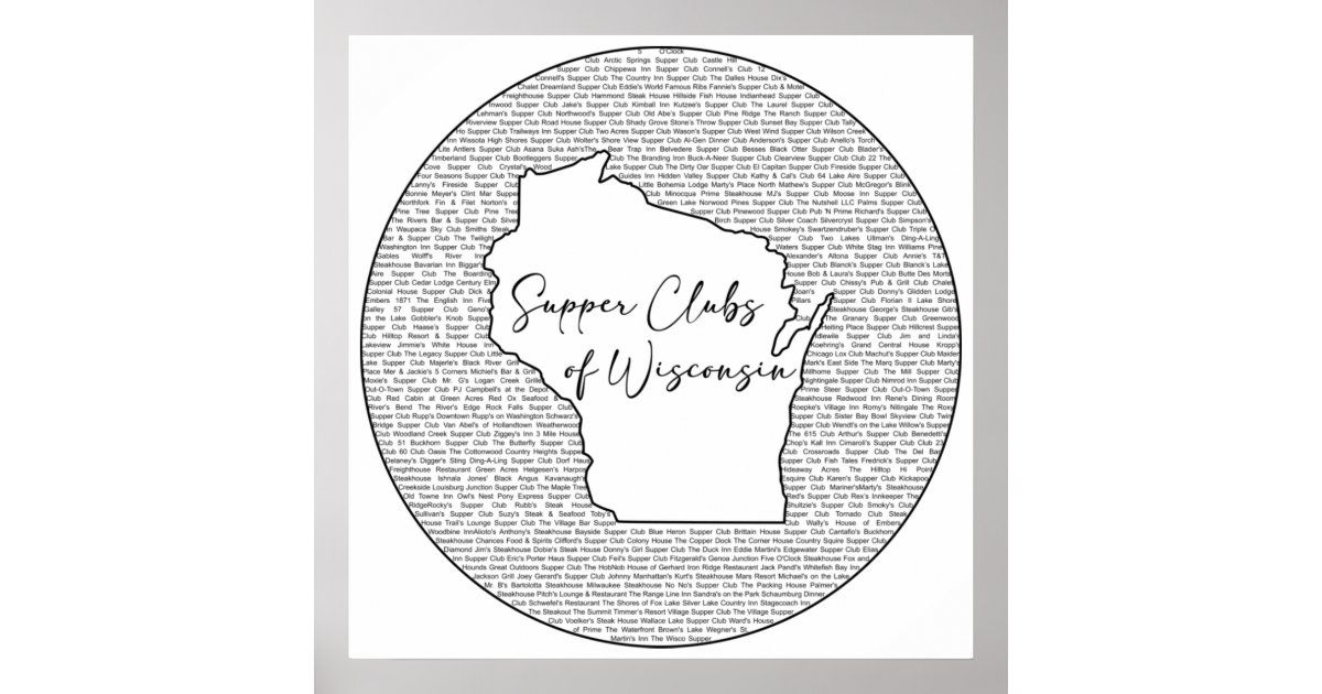 Wisconsin Supper Club Theme Poster | Zazzle