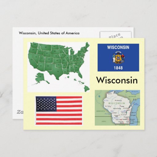 Wisconsin, USA Postcard | Zazzle