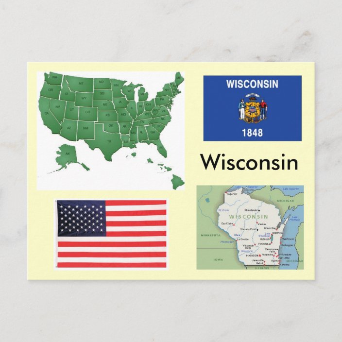 Wisconsin, USA Postcard | Zazzle.com