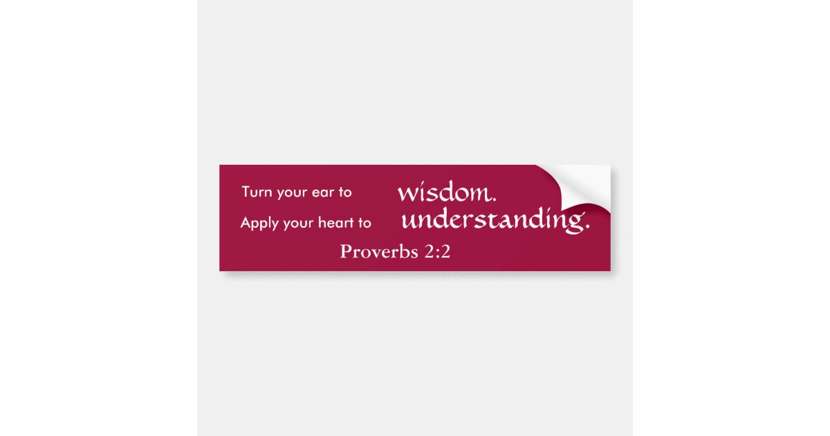 Wisdom and Understanding Bumper Sticker | Zazzle