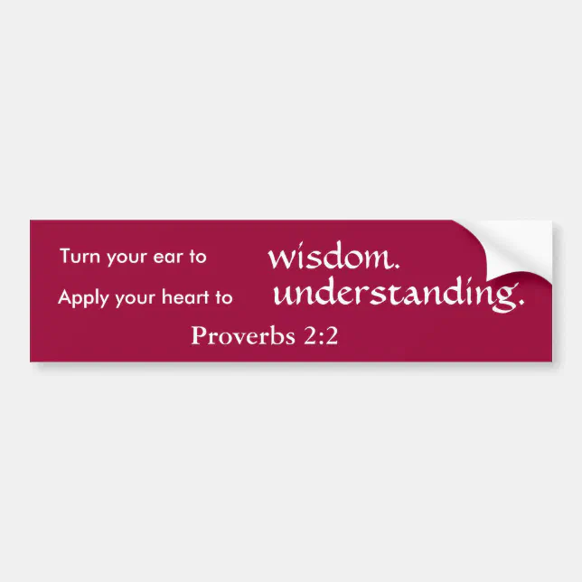 Wisdom and Understanding Bumper Sticker | Zazzle