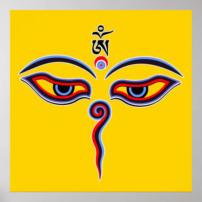 Wisdom Eyes Of Buddha - Bodhnath temple eyes Poster | Zazzle