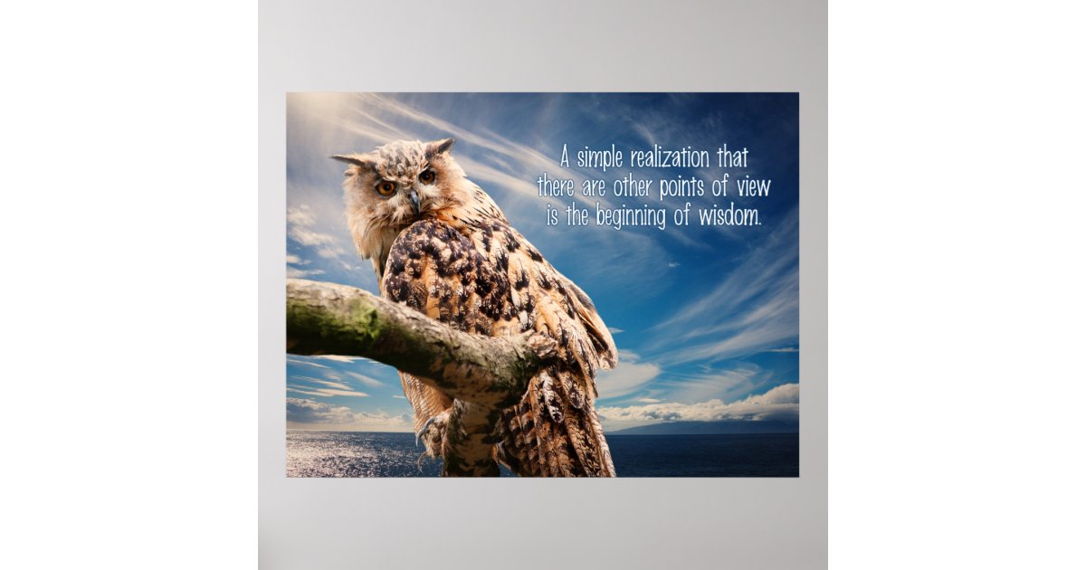 Wisdom Quote Owl poster | Zazzle.com