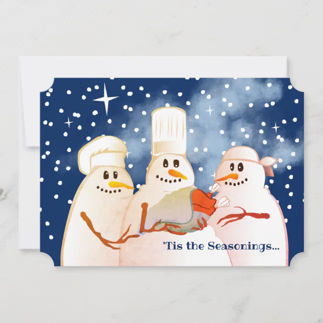 Wise chefs snowman turkey culinary Christmas Holiday Card | Zazzle