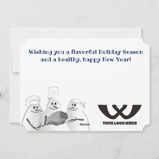 Wise chefs snowman turkey culinary Christmas Holiday Card | Zazzle