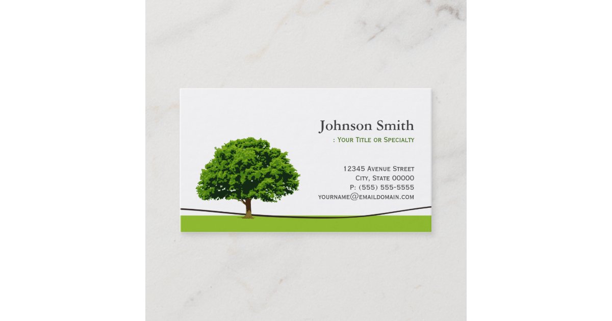 Wise Oak Tree Symbol - Professional Tree Service Business Card | Zazzle.com