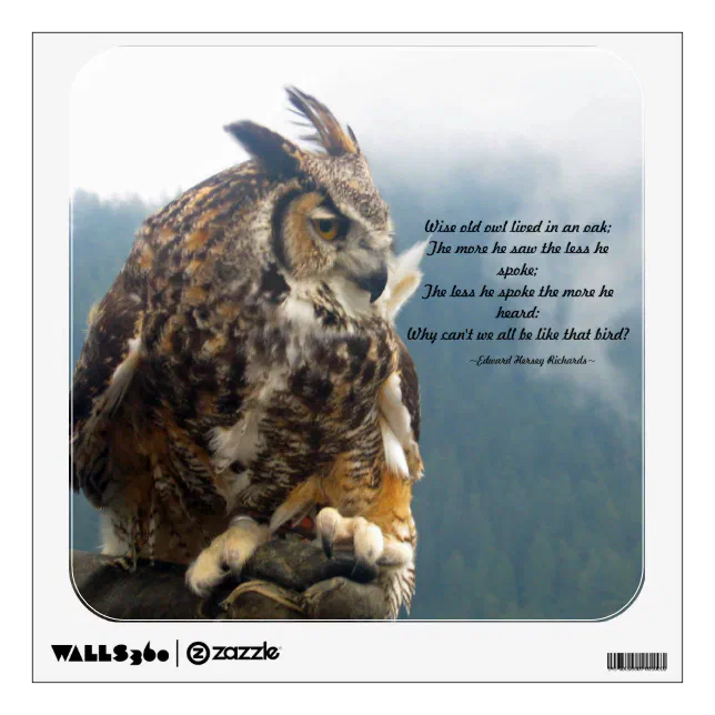Wise Old Owl Wall Decal | Zazzle