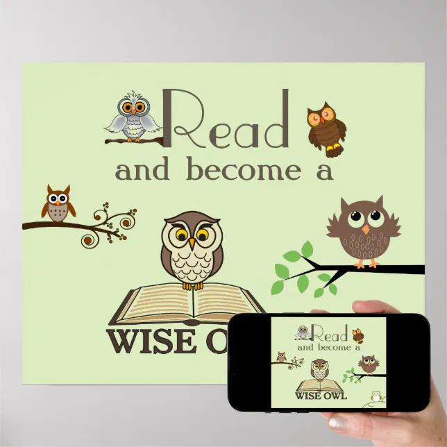 Wise Owls Literacy Poster | Zazzle