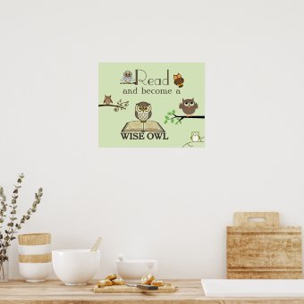 Wise Owls Literacy Poster | Zazzle