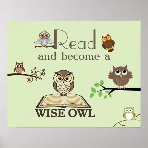 Wise Owls Literacy Poster | Zazzle