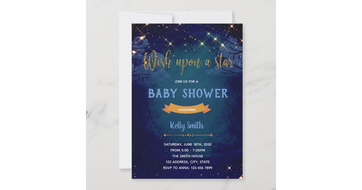 Wish upon a star party invitation | Zazzle